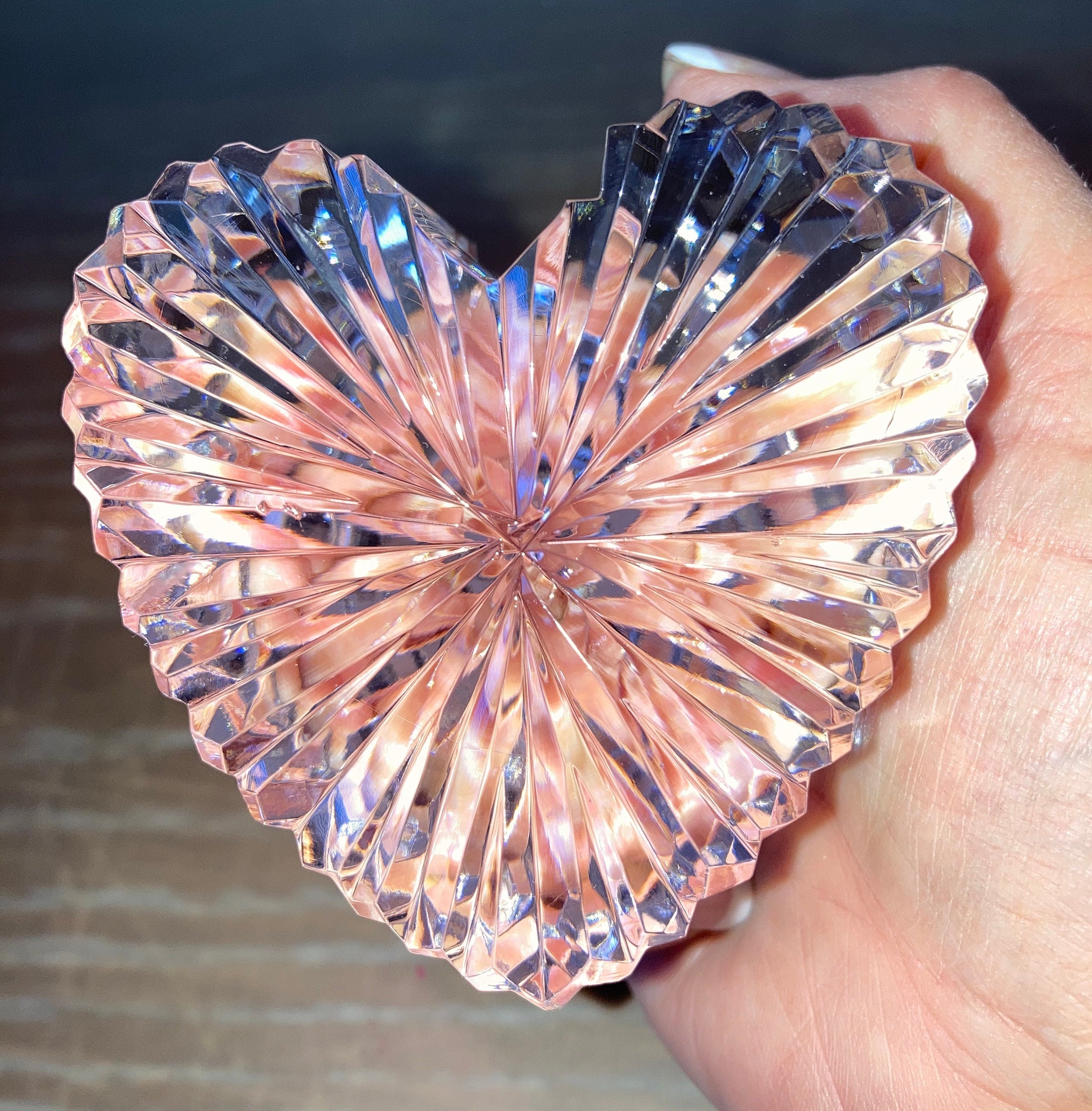 Crystal Graduated Heart Vintage Heart Paperweight Fluted - Etsy