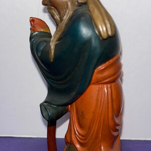 Mid Century Chinese Wiseman, Vintage Chinese Painted Resin Wiseman ...
