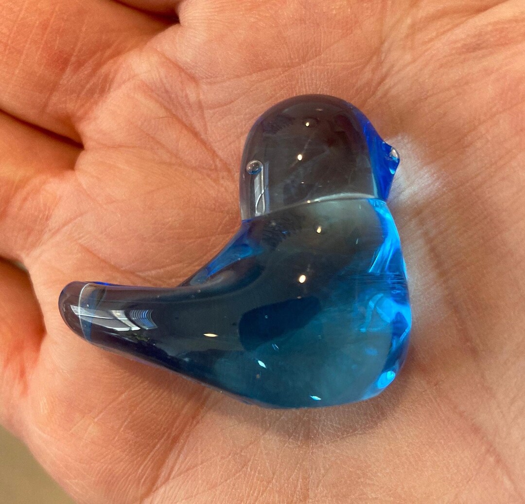 Mini Bluebird, Little Blue Bird Figure, Vintage Blown Glass Bluebird ...