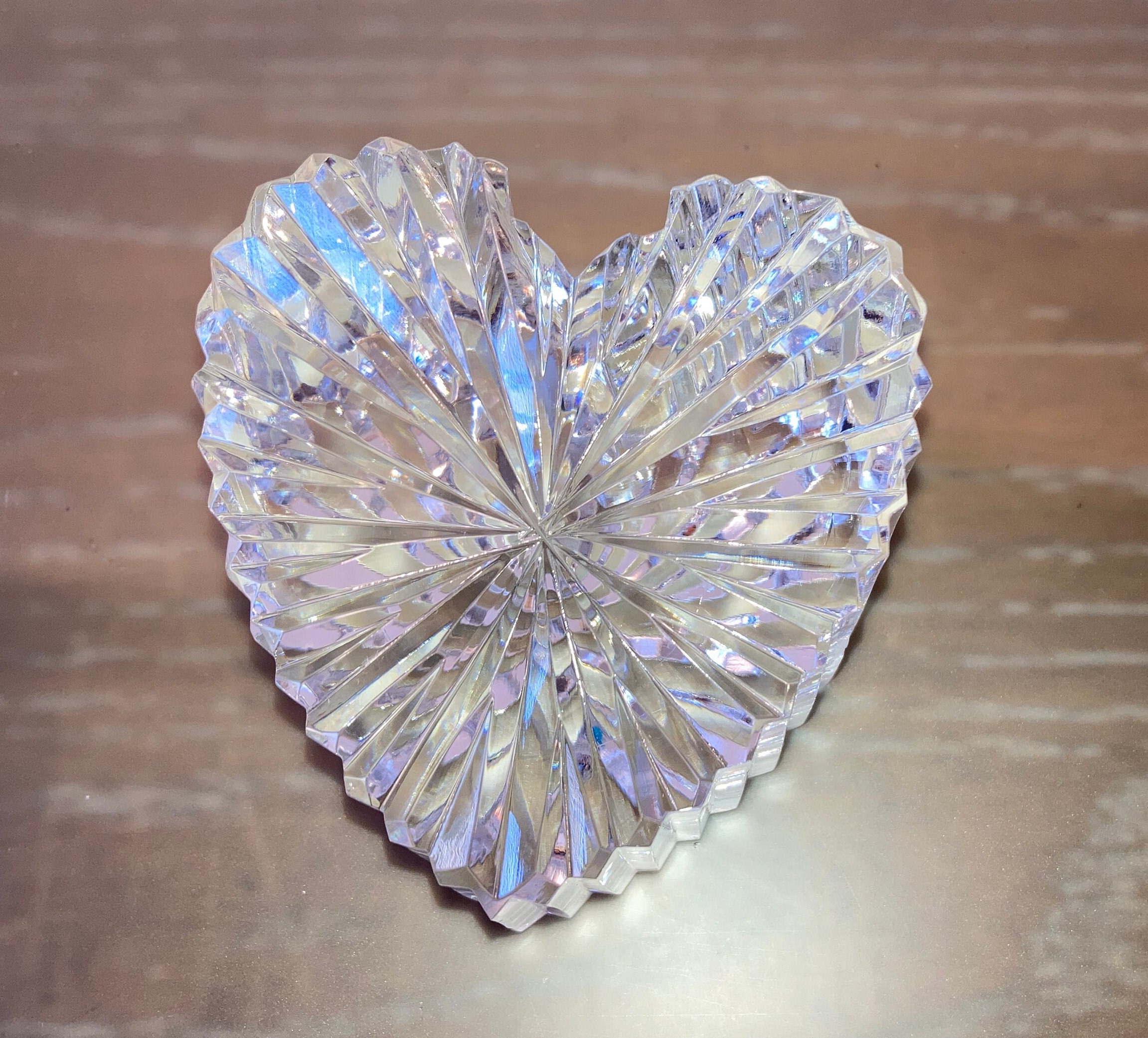 Crystal Graduated Heart Vintage Heart Paperweight Fluted - Etsy