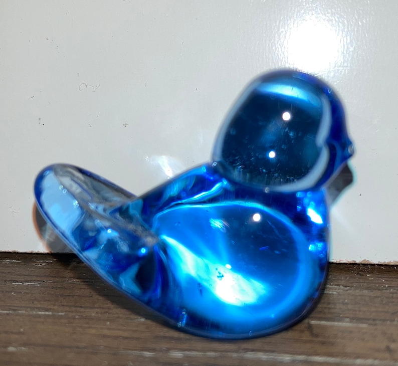 2 Mini Bluebird Little Blue Bird Figure Vintage Blown Glass - Etsy