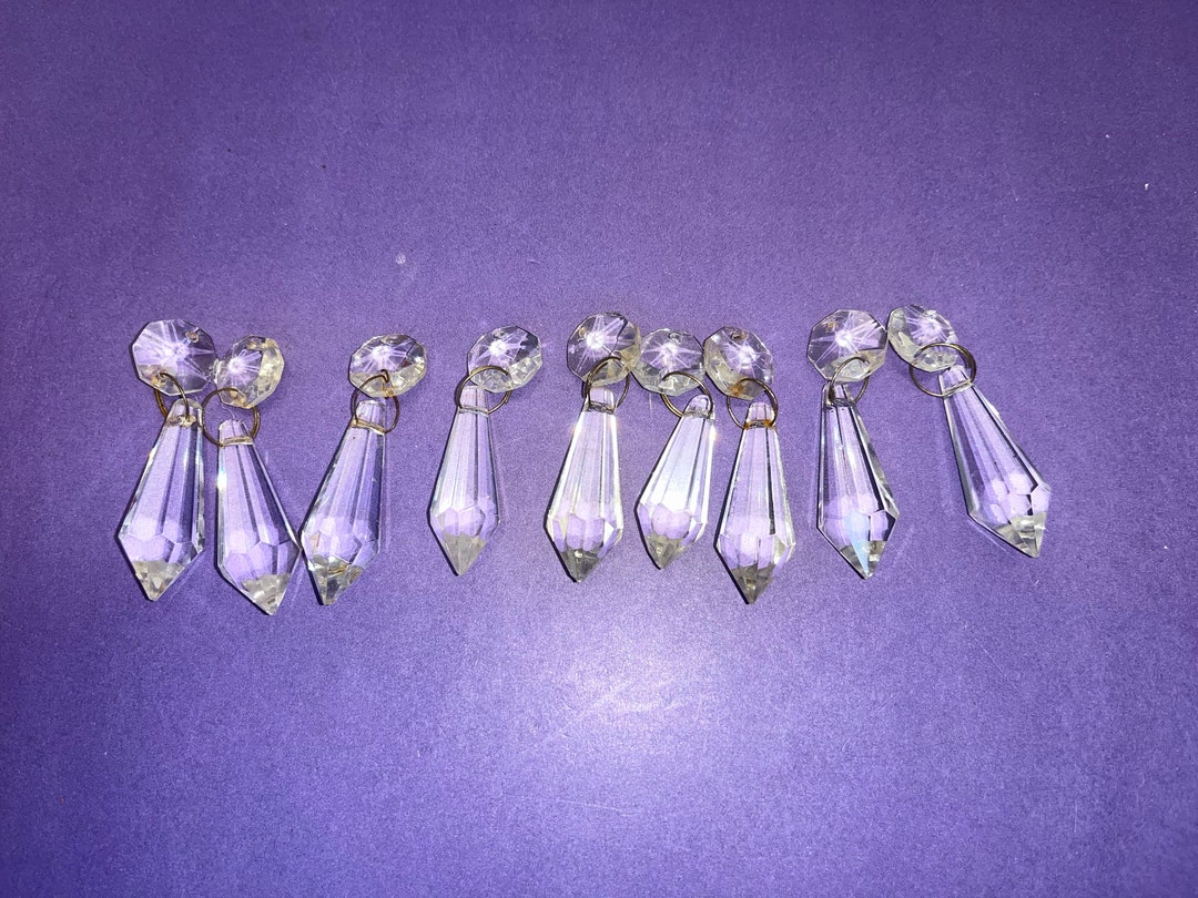 9 Sets of Antique Crystal Prisms, Antique Crystals Lot, Antique ...
