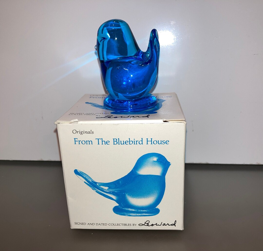 Turquoise Glass Bluebird Blue Bird of Happiness Turquoise - Etsy