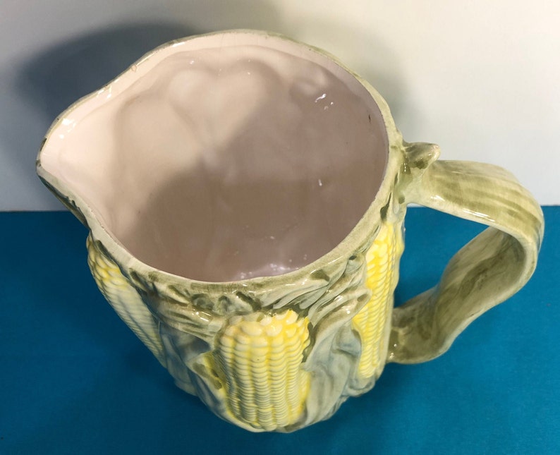 Vintage Majolica Corn Pitcher Yellow Green Corn Pitcher - Etsy