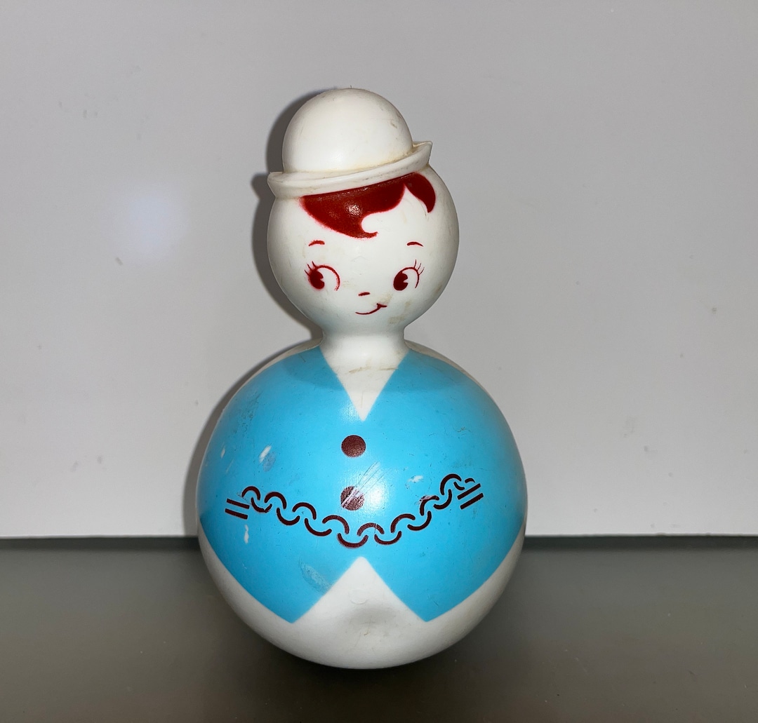Vintage Roly Poly Toy, Roly Poly Childs Toy, Roly Poly Squeak Toy, Roly Poly Squeeze Squeak Toy ...