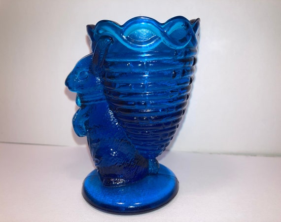 Fenton Glass Bunny Rabbit Egg Cup Fenton Colonial Blue Glass | Etsy