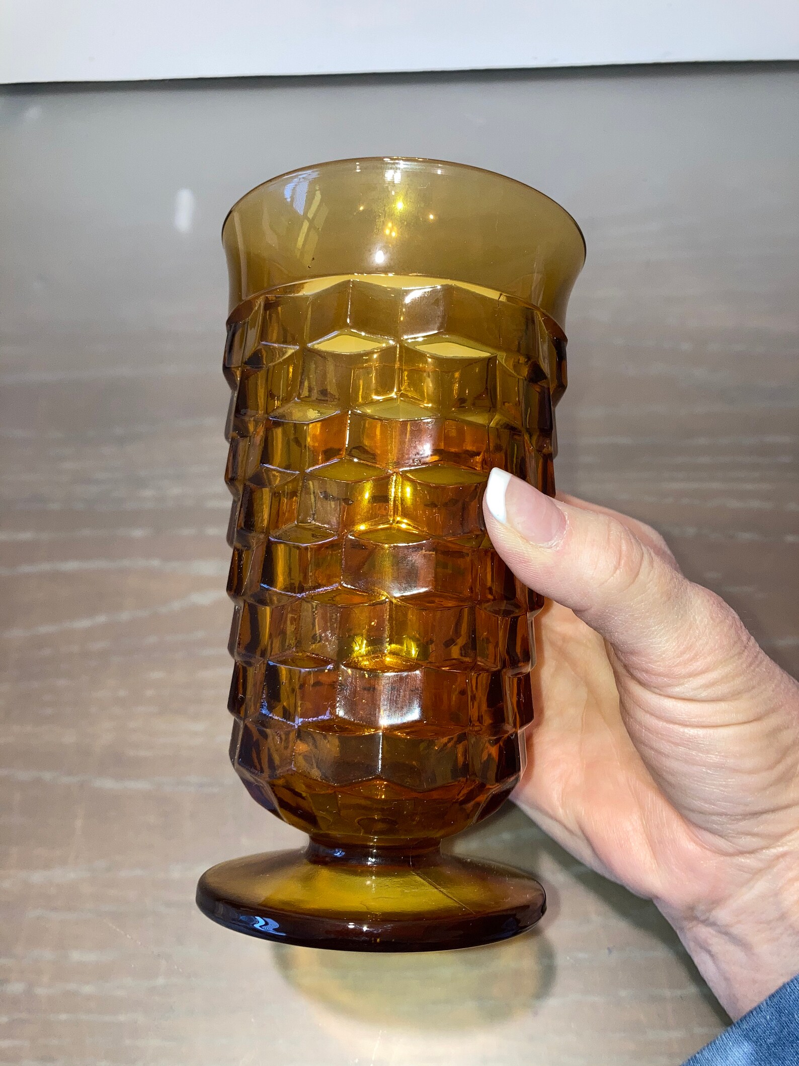 Vintage Indiana Whitehall Glass Whitehall Colony Gold Cubist | Etsy