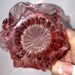 Vintage Fenton Cranberry Basket, Vintage Fenton 4 1/2 Pink Glass Basket ...