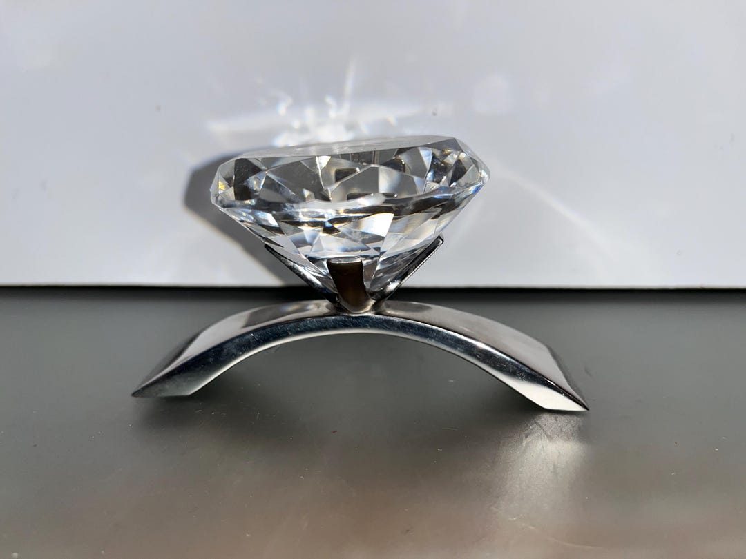 Diamond Ring No Silver Stand, Diamond Ring Paperweight, 4" Diamond Ring ...
