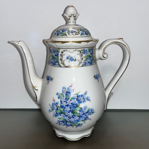 Schumann Bavaria Forget Me Not Tea Pot, Antique Schumann Blue Flowers ...