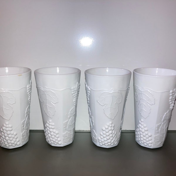 Indiana Milk Glass Panel Grape - Etsy