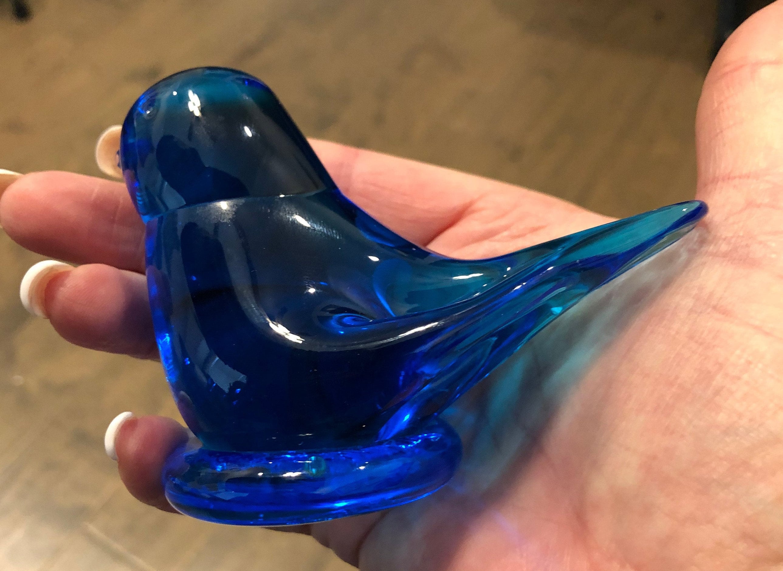 Large Turquoise Glass Bluebird Blue Bird of Happiness - Etsy