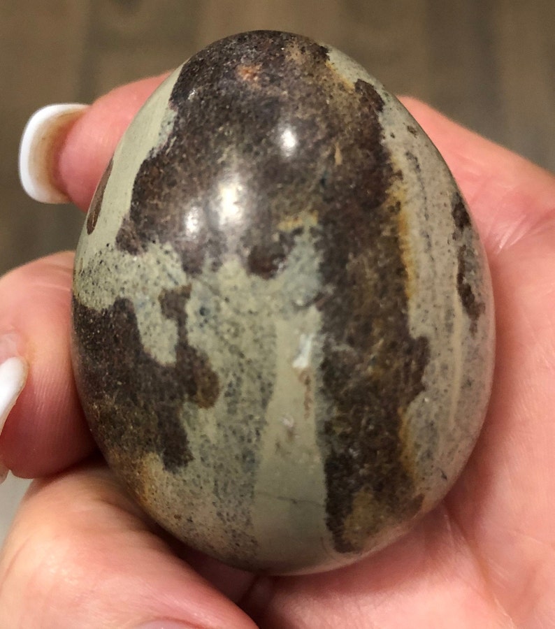 Stone Egg Brown Beige Hand Cut and Polished Rock Egg Natural - Etsy