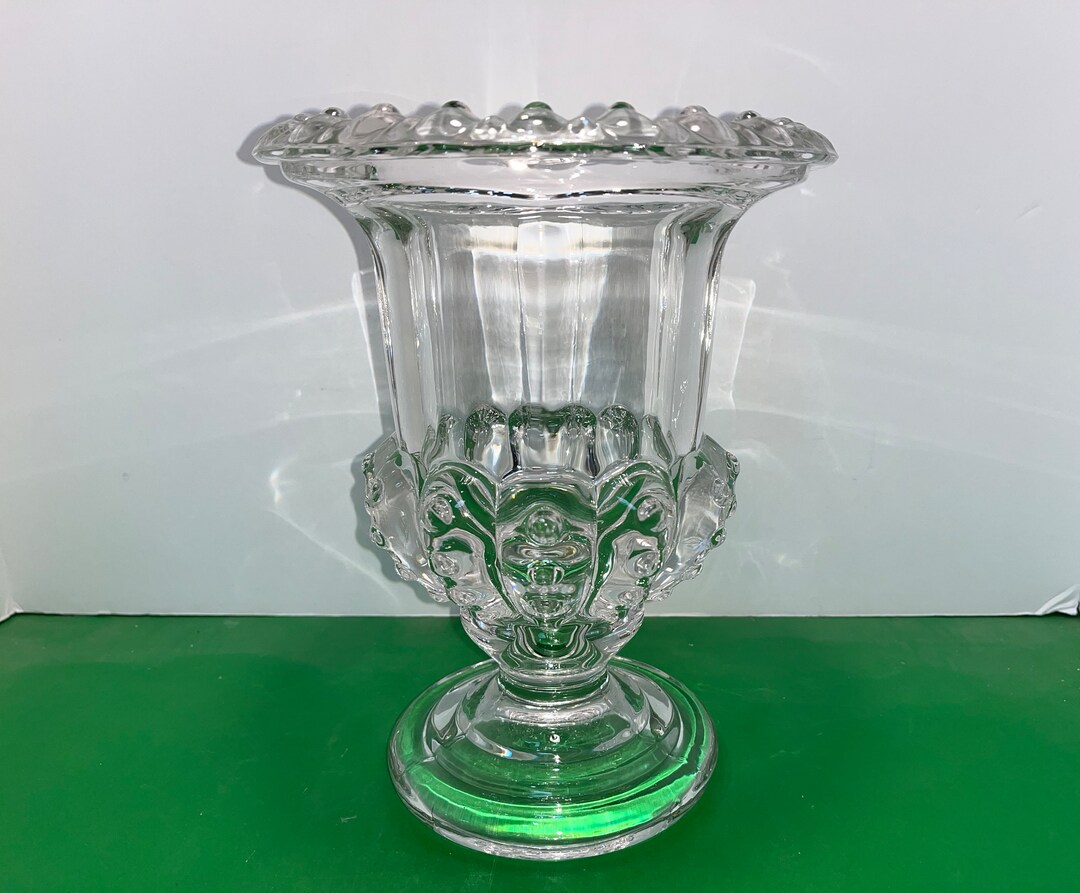 Vintage Glass Ice Bucket Hollywood Regency Ice Bucket 10 Glass Ice Bucket Urn Shape 10 Vase