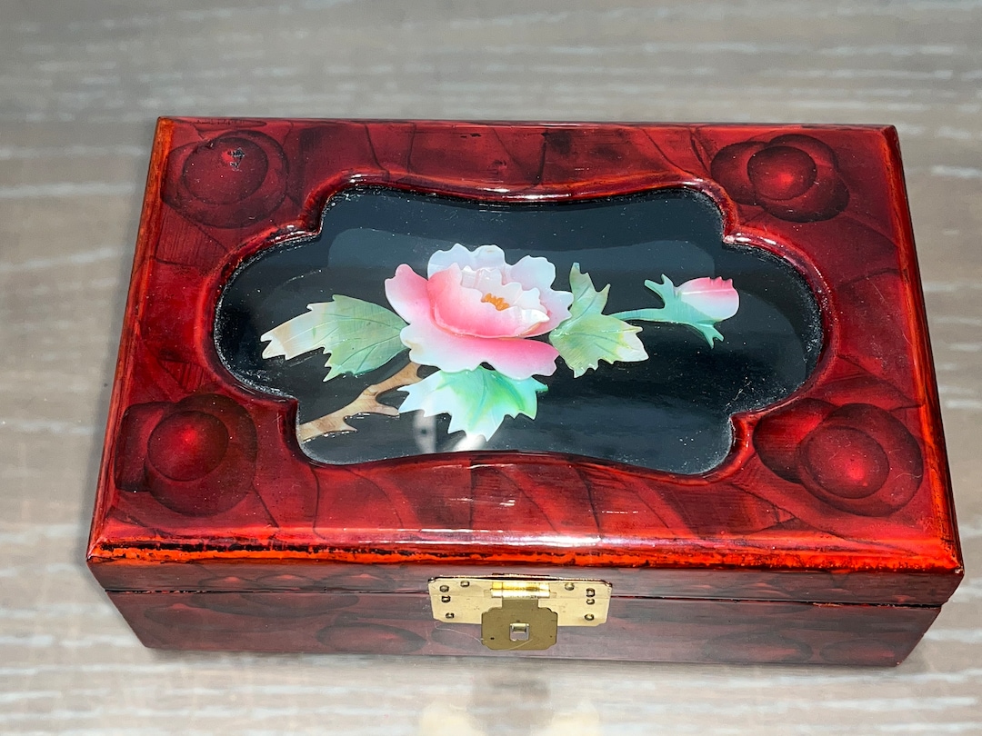 Asian Wooden Jewelry Box, Mother of Pearl Jewelry Box, Shadow Box ...