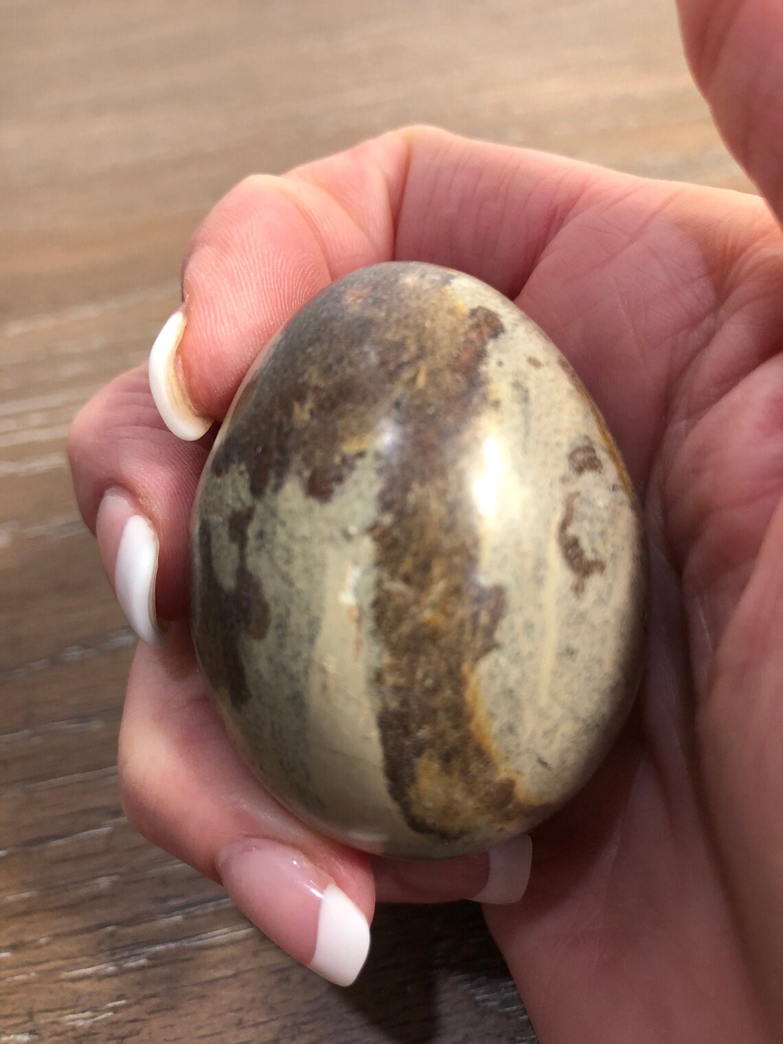 Stone Egg Brown Beige Hand Cut and Polished Rock Egg Natural - Etsy