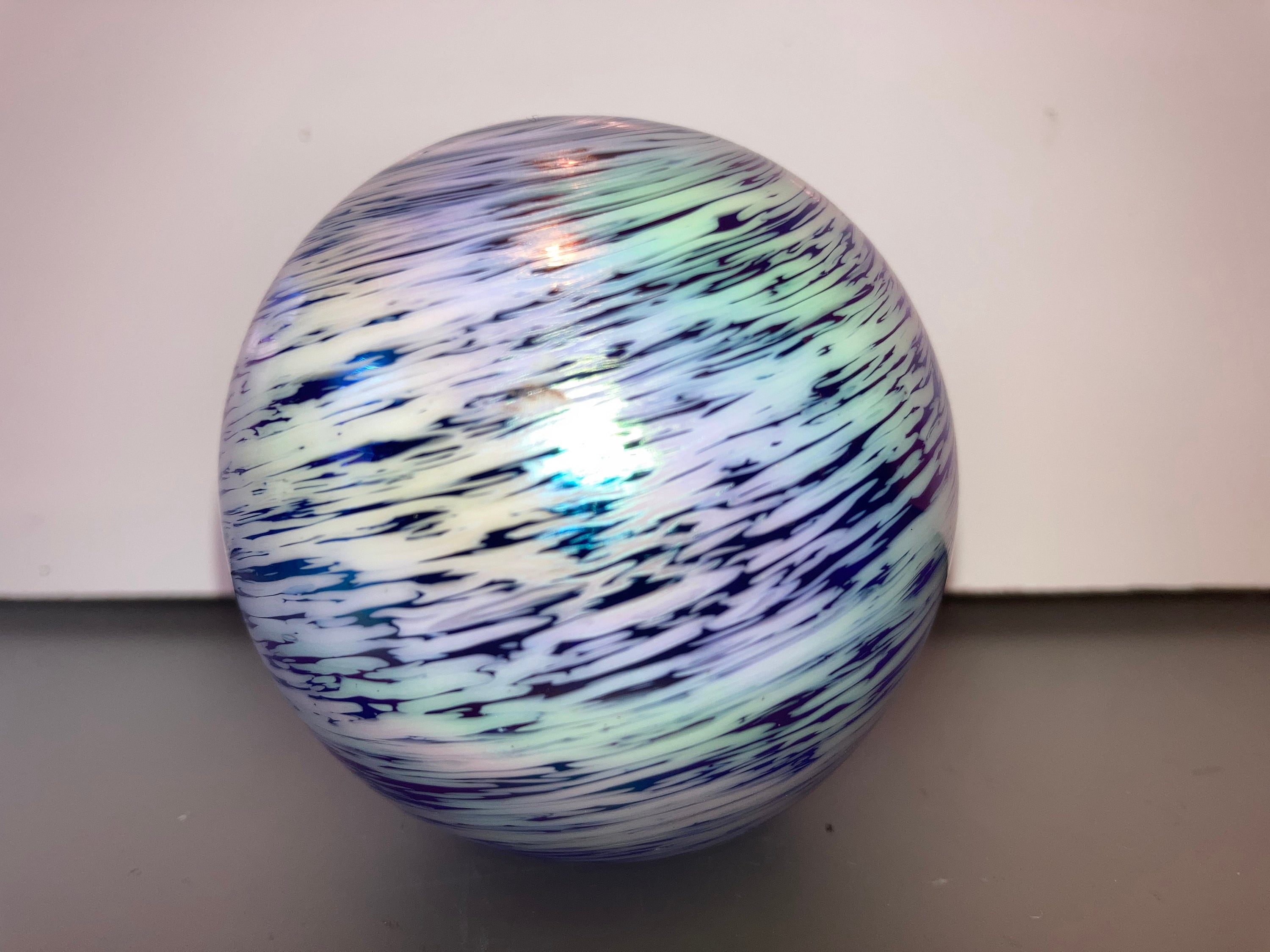Studio Art Paperweight Iridescent White Cobalt Blue Paper - Etsy UK