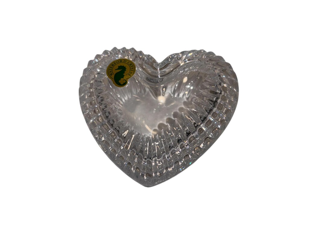 Waterford Crystal Heart Box, Vintage Waterford Ribbed Heart Box ...