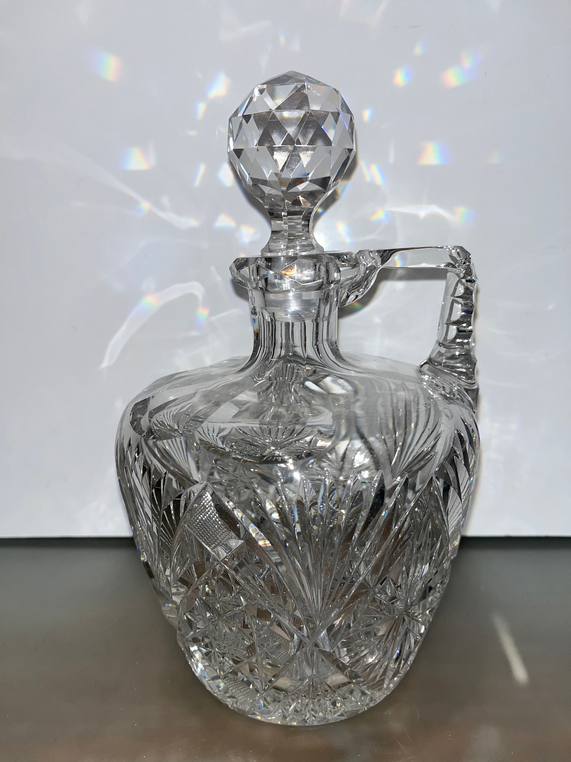 Antique American Brilliant Stars Decanter, Rare Brilliant Cut Glass ...