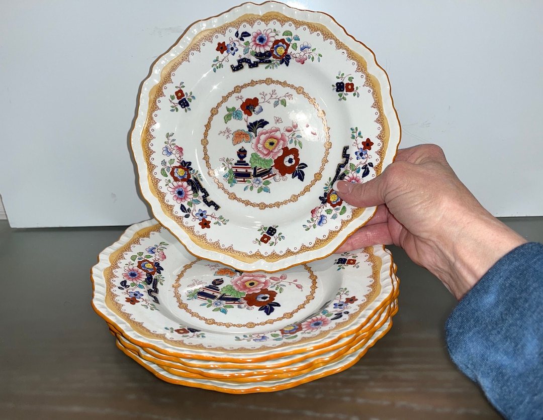 6 Vintage Ashworth 9" Plate, Ashworth Chinoiserie Plate, Ashworth ...