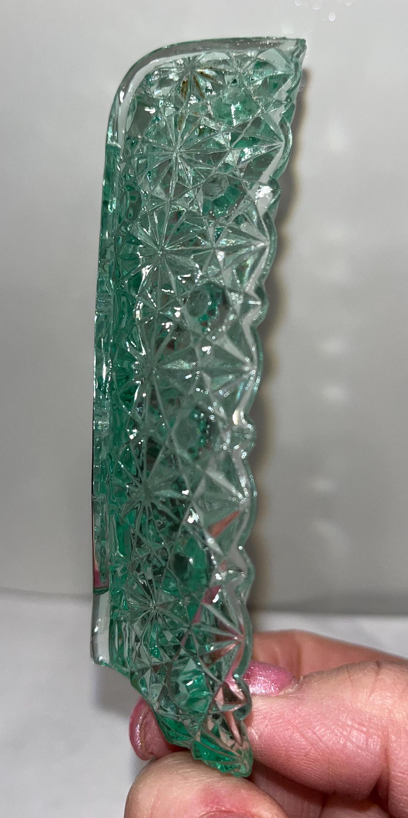 Vintage Fenton Mint Uranium Boat, Art Glass Seafoam Green Paperweight ...