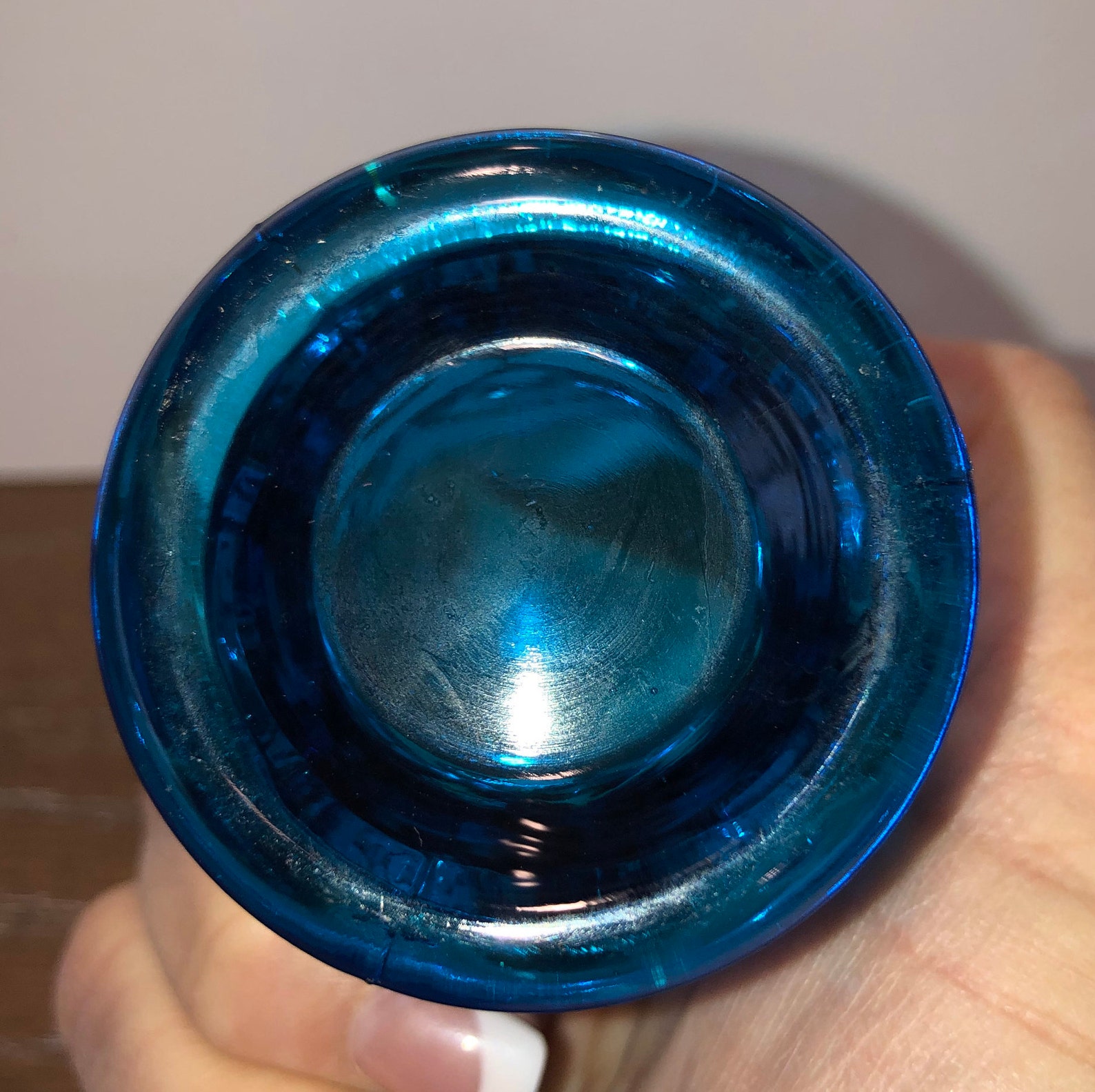 Vintage LE Smith Blue Glass Toothpick Moon and Stars Colonial - Etsy