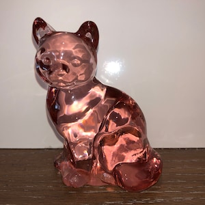 Fenton Pink Cat Figure Vintage Pink Glass Cat Fenton Pink - Etsy