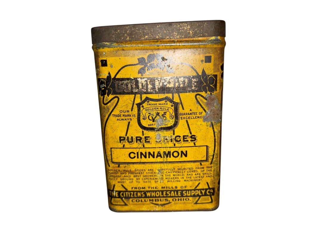 Vintage Cinnamon Tin, Golden Rule Tin, Wholesale Cinnamon Tin, Canco 5 ...