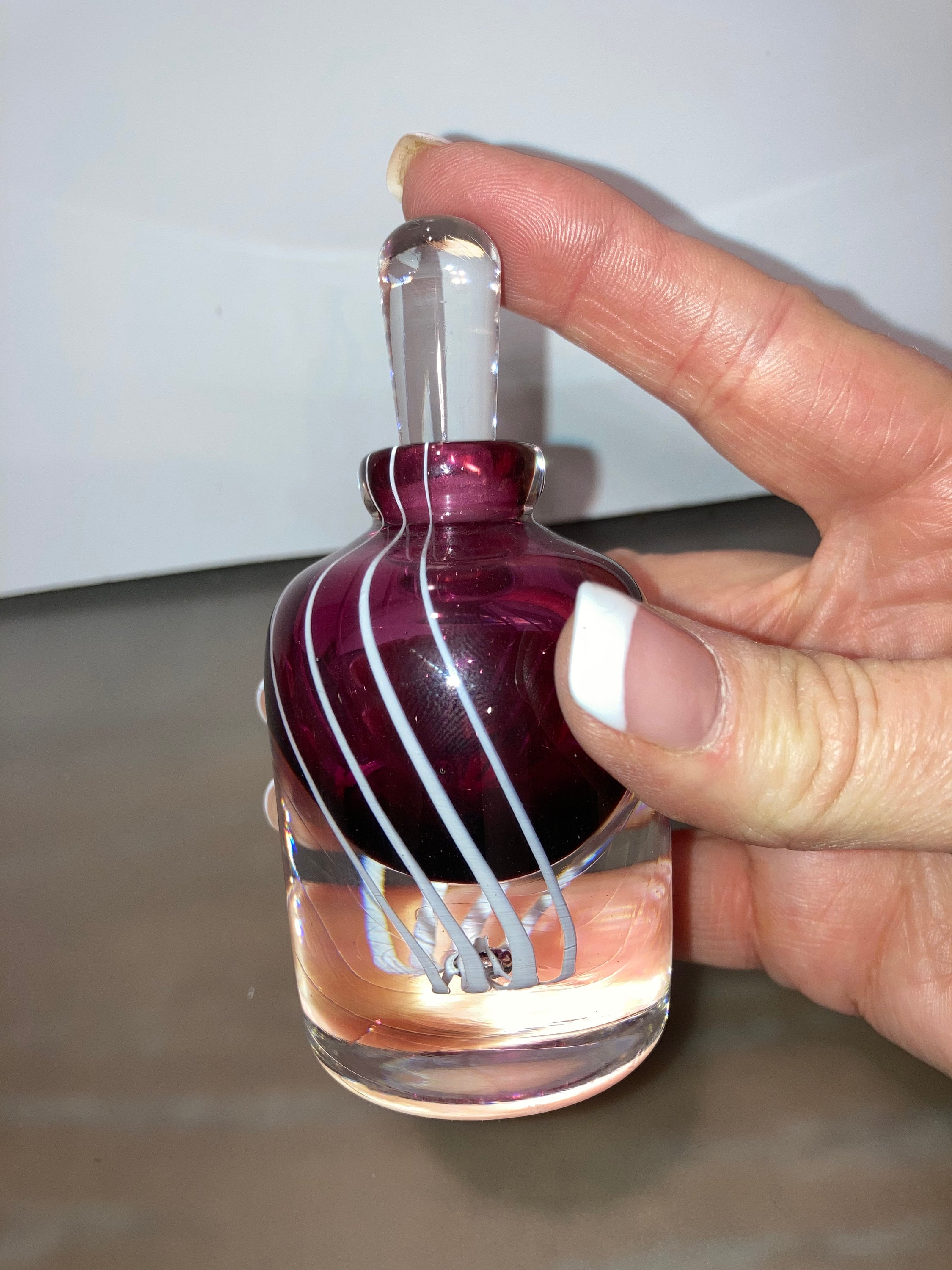 Studio Art Signed Perfume Bottle Double Blown Perfume Bottle - Etsy UK