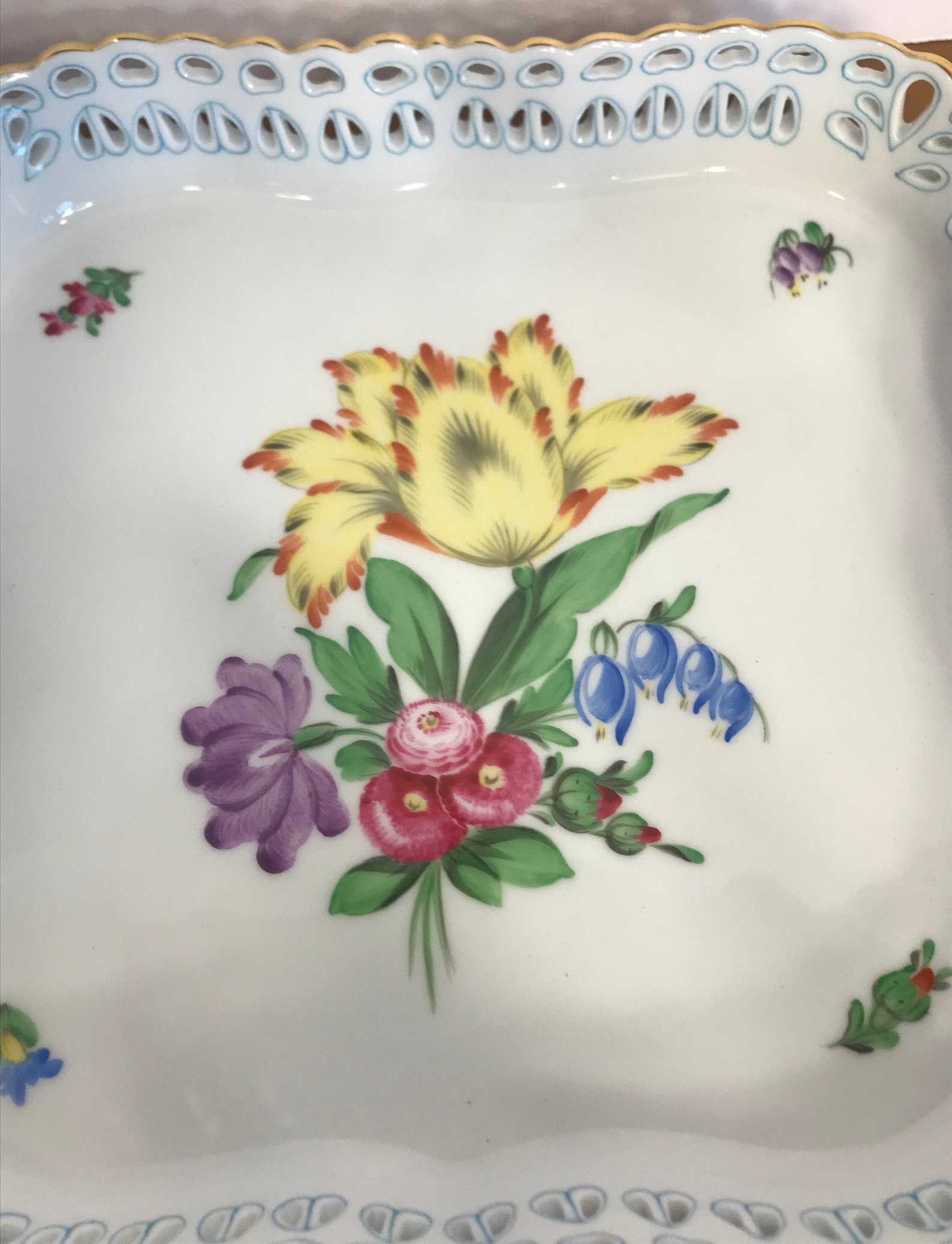 Vintage HEREND 7510 Printemp Pierced Tray Printemps | Etsy