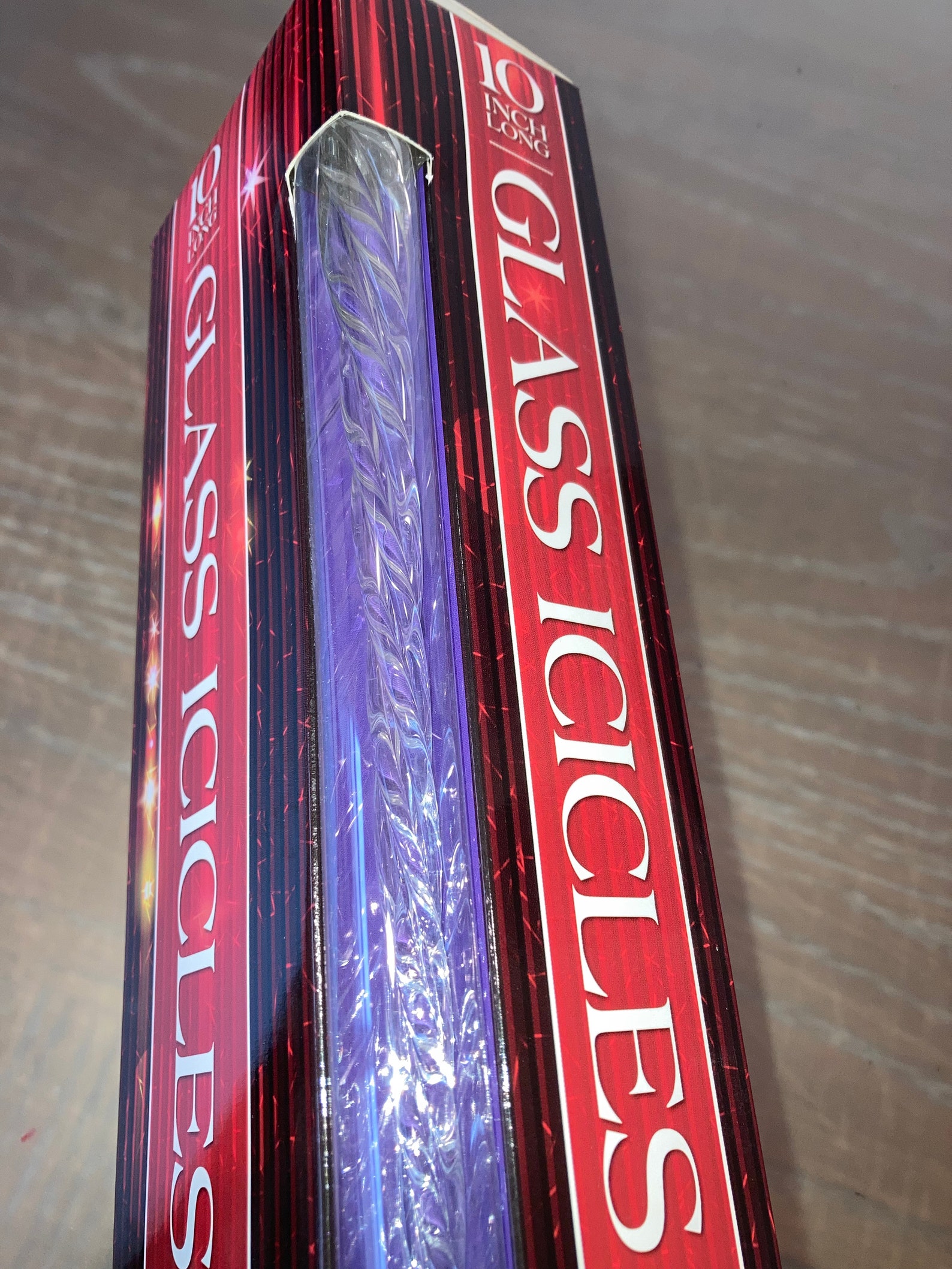 12 Glass Icicle 10" Ornaments, Handcrafted Twisted Glass Icicles ...