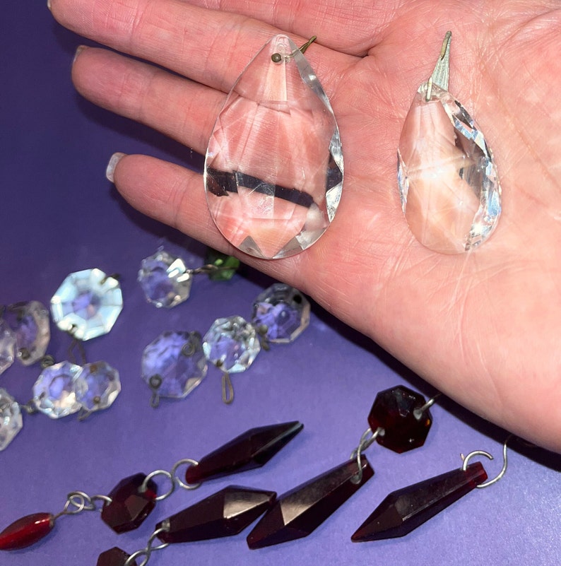 Antique Teardrop Prisms, Octagon Prisms, Antique Beveled Chandelier ...