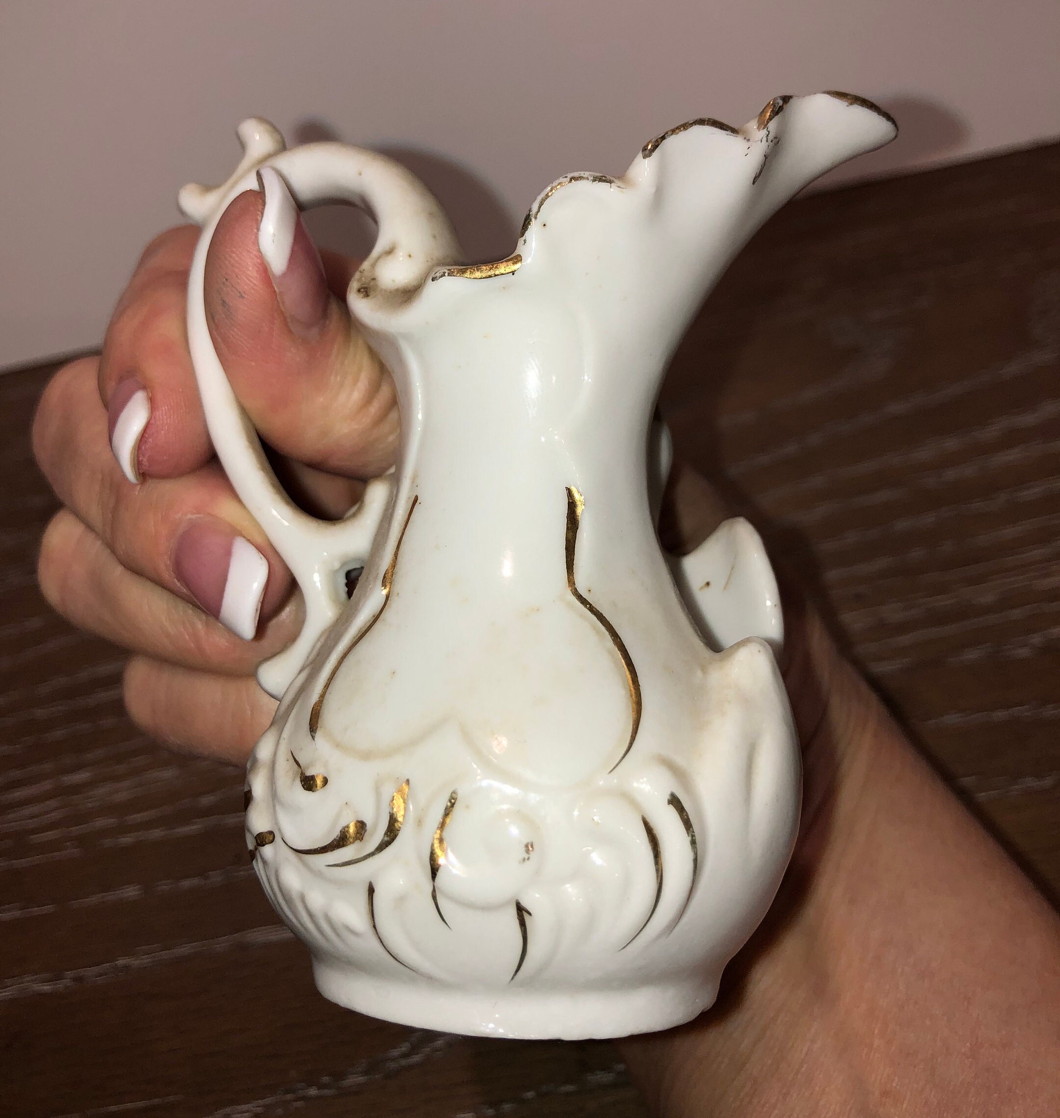 Vintage Japan Bird Pitcher Vintage White Pitcher Gold Trim | Etsy