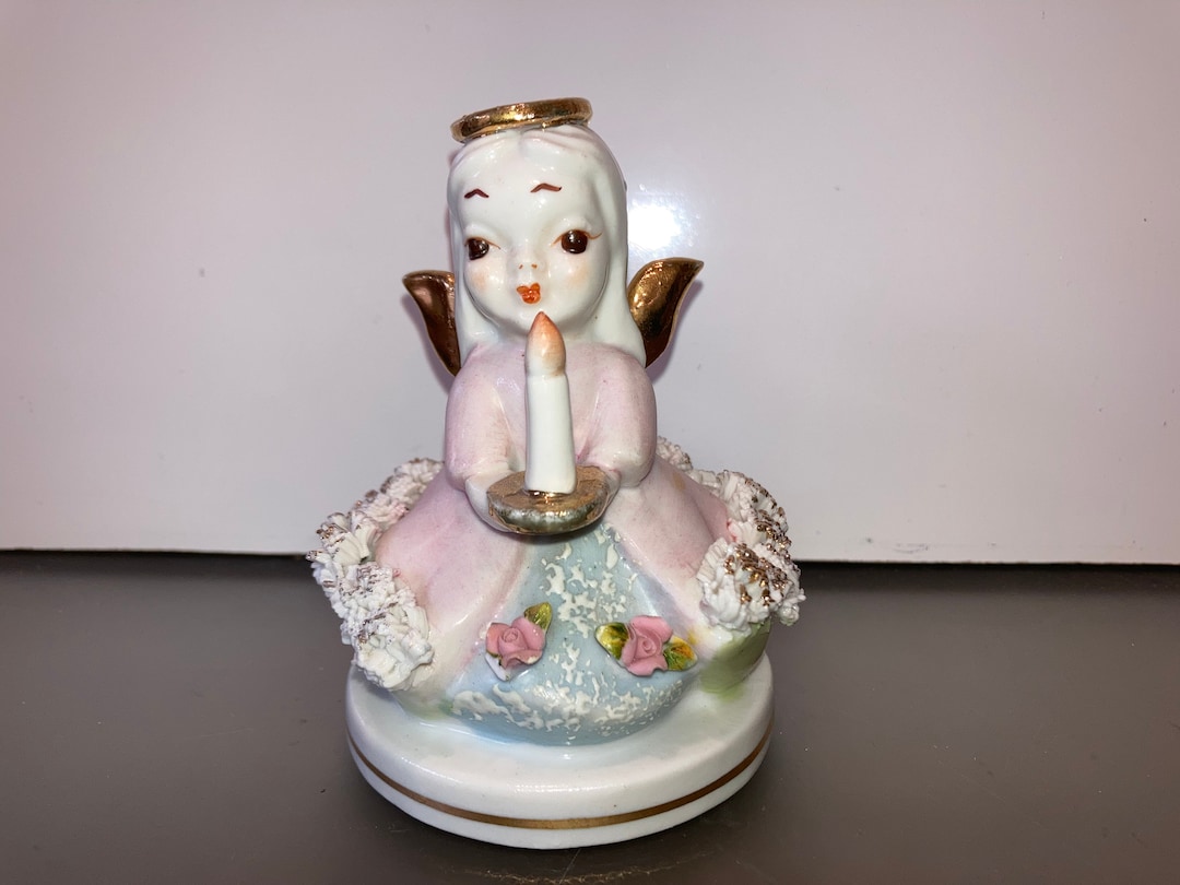 Vintage Lefton Angel Candle, Lefton Spaghetti Angel Figure, Japan Angel ...