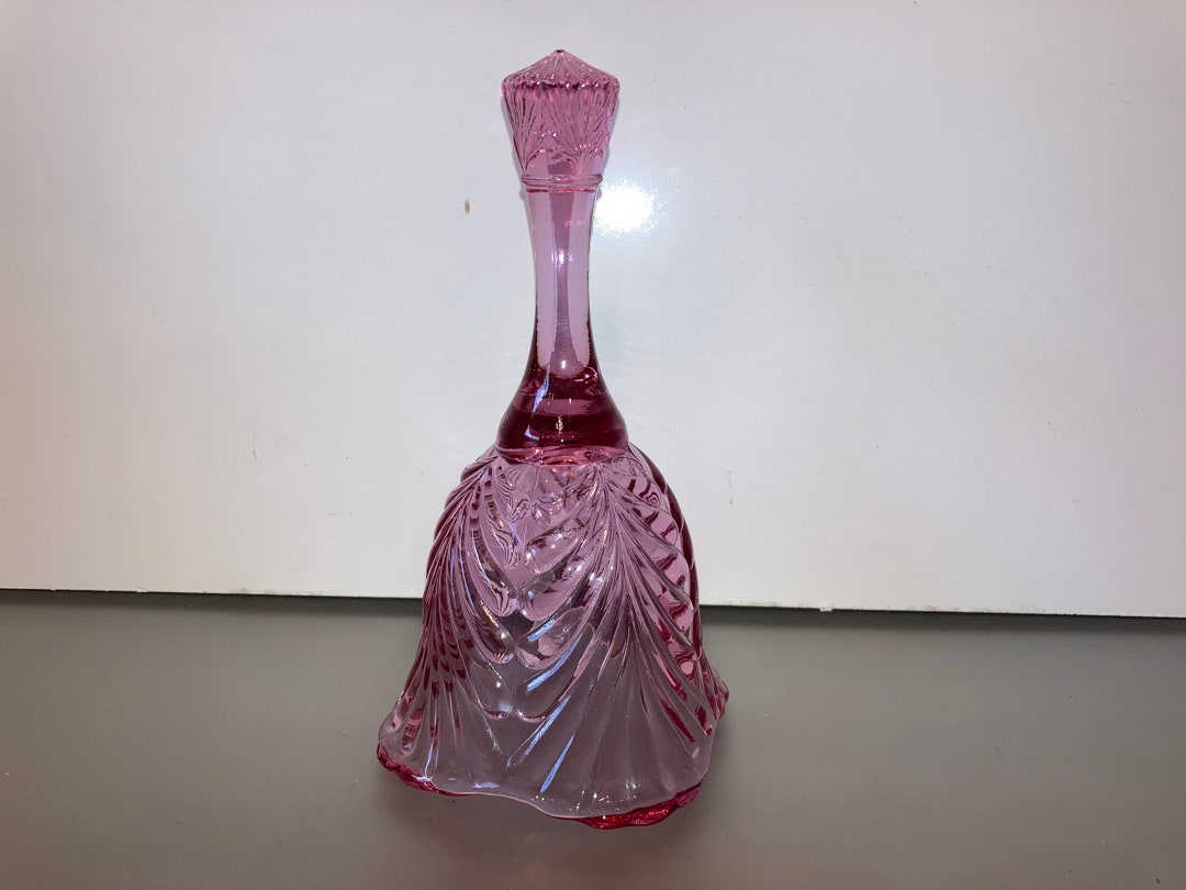 Vintage Fenton Cranberry Bell, Vintage Ruffled Edge Pink Bell, Fenton ...