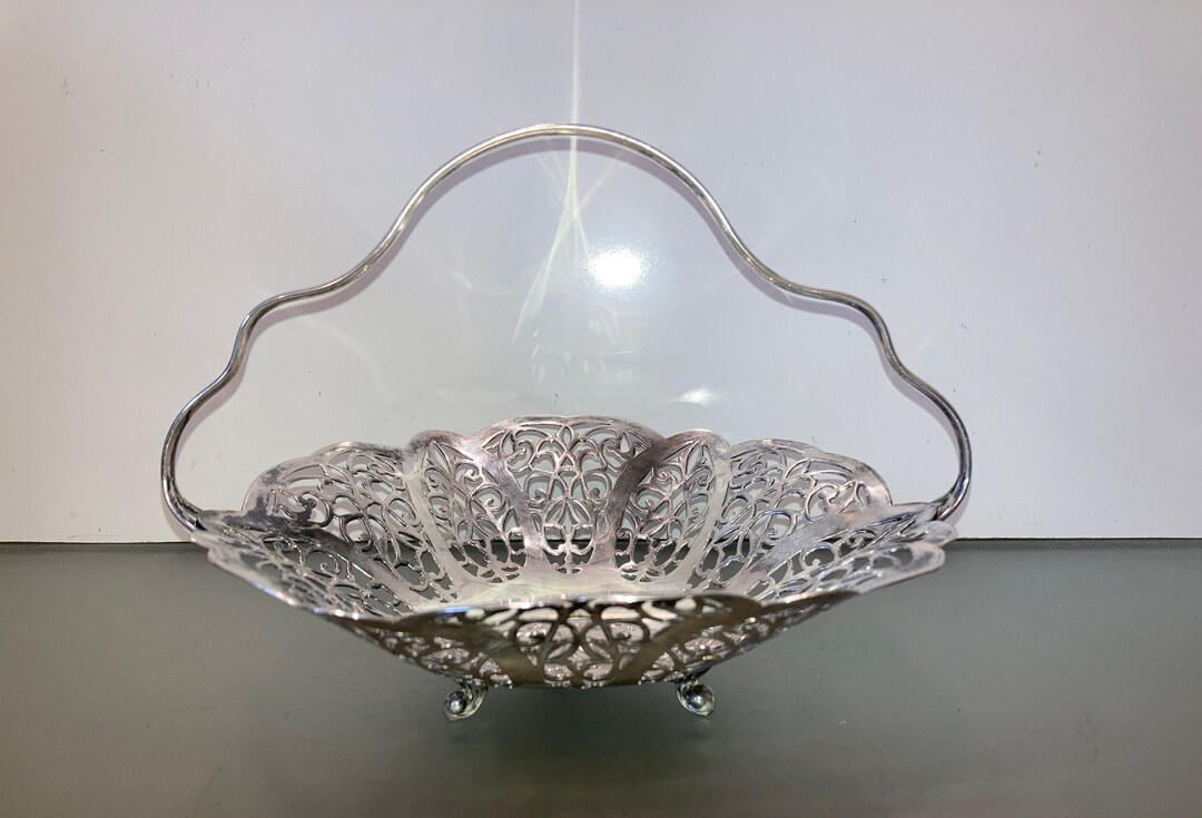 Vintage Silver Plated Filigree Basket, International Silver Basket ...