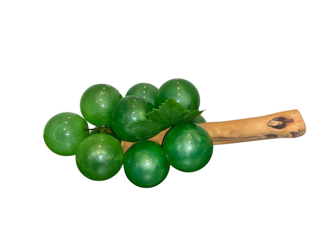 MCM Lucite Grapes, Mid Century Green Grape Cluster, Green Acrylic Grape ...