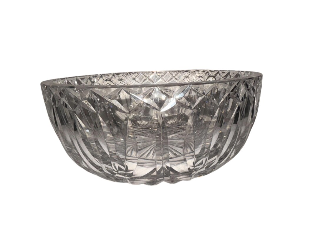 Vintage Waterford 8" Crystal Bowl, Waterford Diamond Cut Border ...