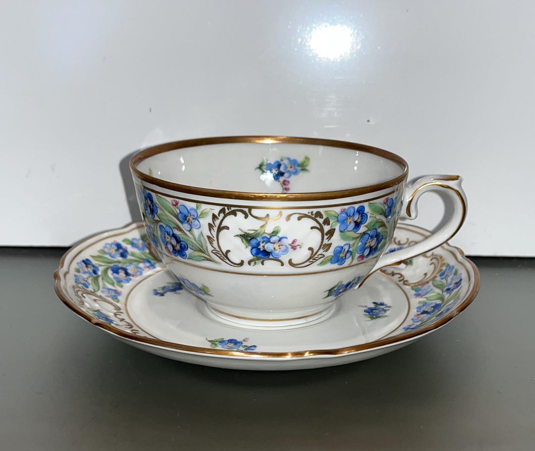 Antique Schumann Forget Me Not Tea Cup & Saucer, Antique Forget Me Not ...