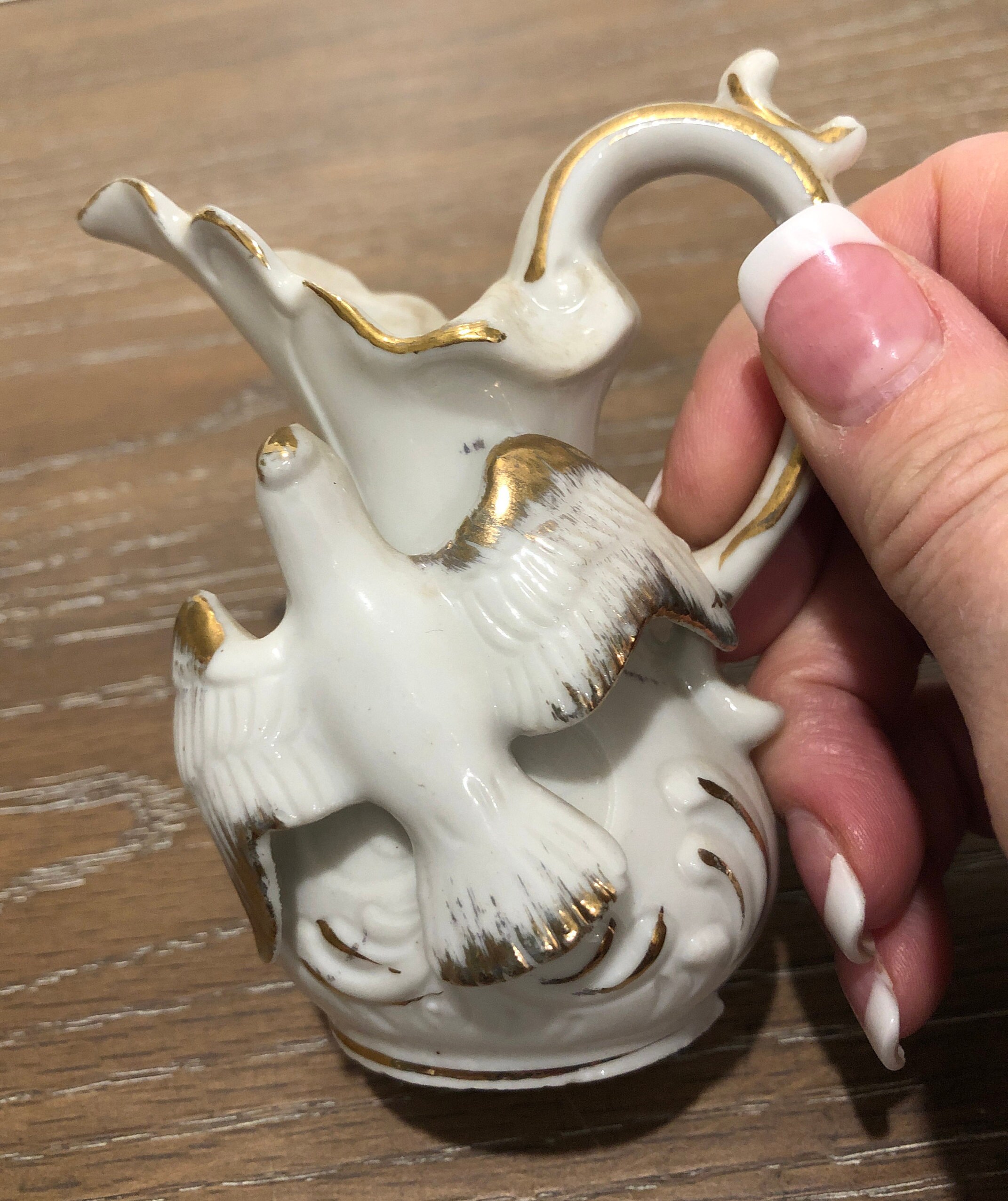 Vintage Japan Bird Pitcher Vintage White Pitcher Gold Trim | Etsy