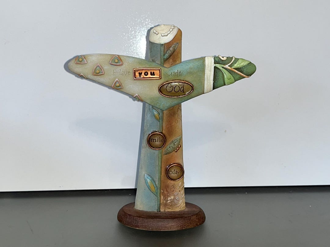 Indian Cross, Last Dog Trail Cross, Signed Ceramic Cross, Religious ...