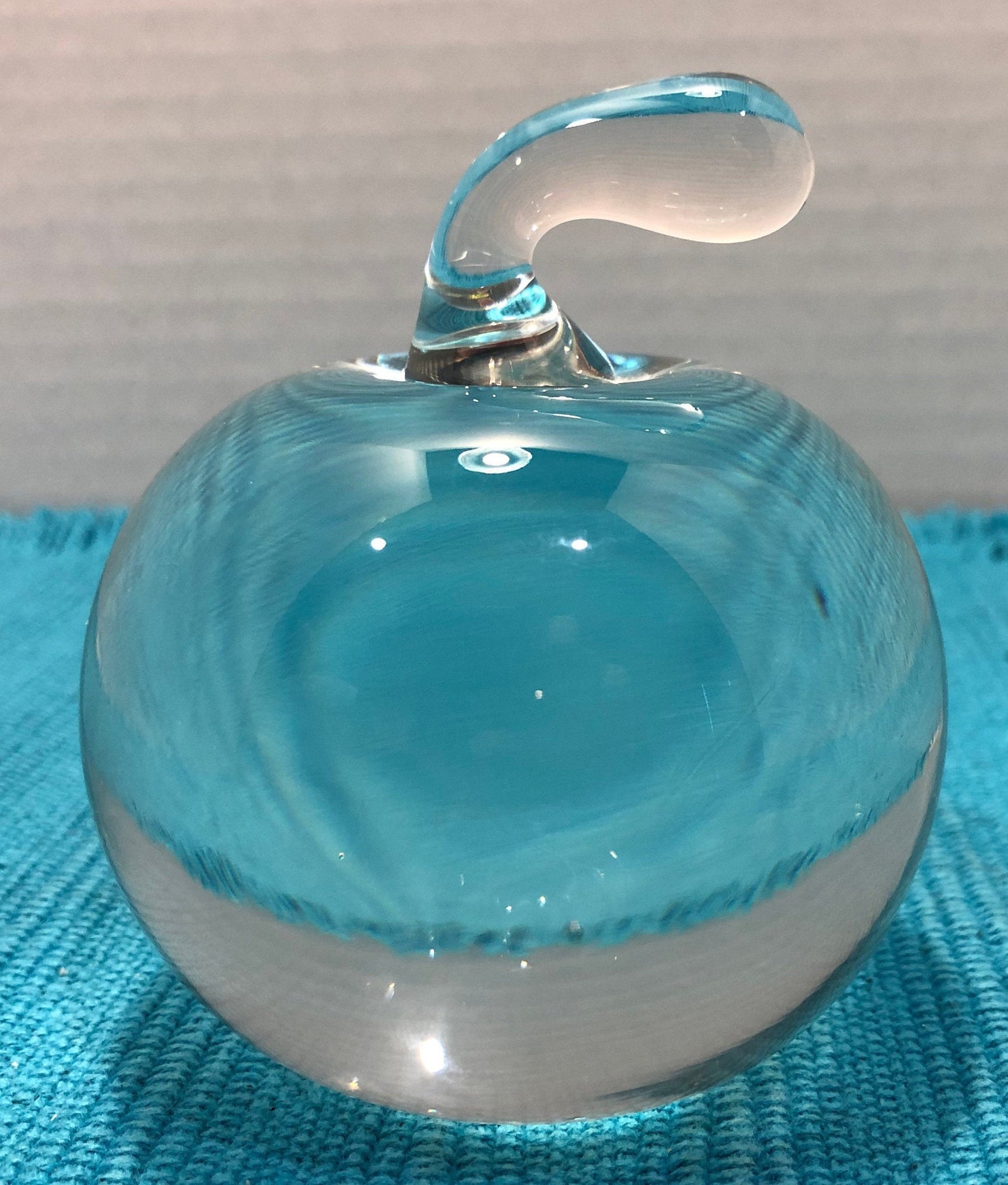 Art Glass Apple Hand Blown Clear Apple Hand Blown Paper | Etsy