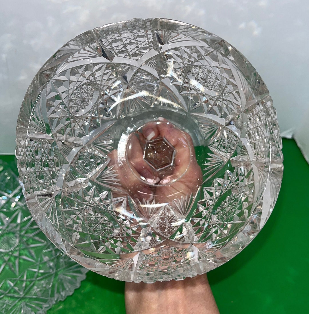Antique Cut Glass Domed Lid American Brilliant Cut Glass - Etsy