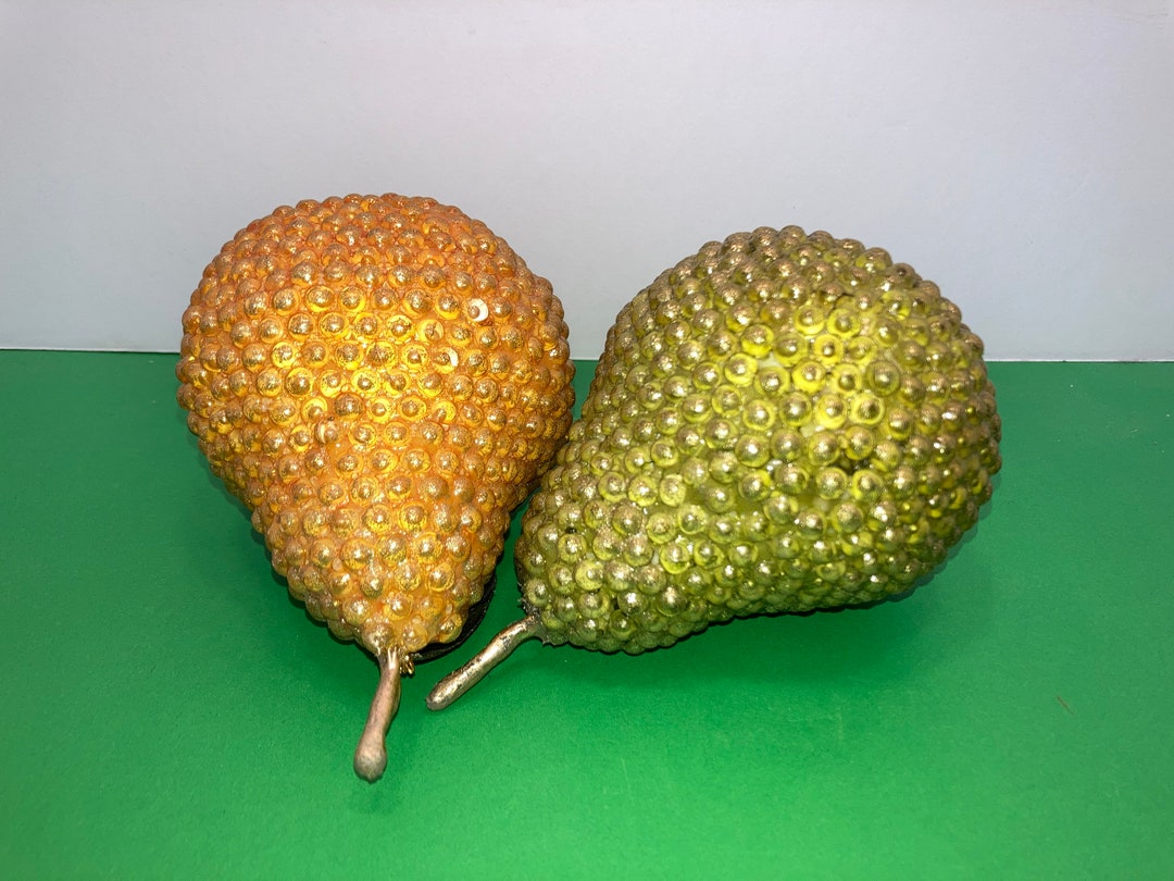 2 Piece Vintage Beaded Fruit, Beaded Pears, Large Bead Faux Fruit ...