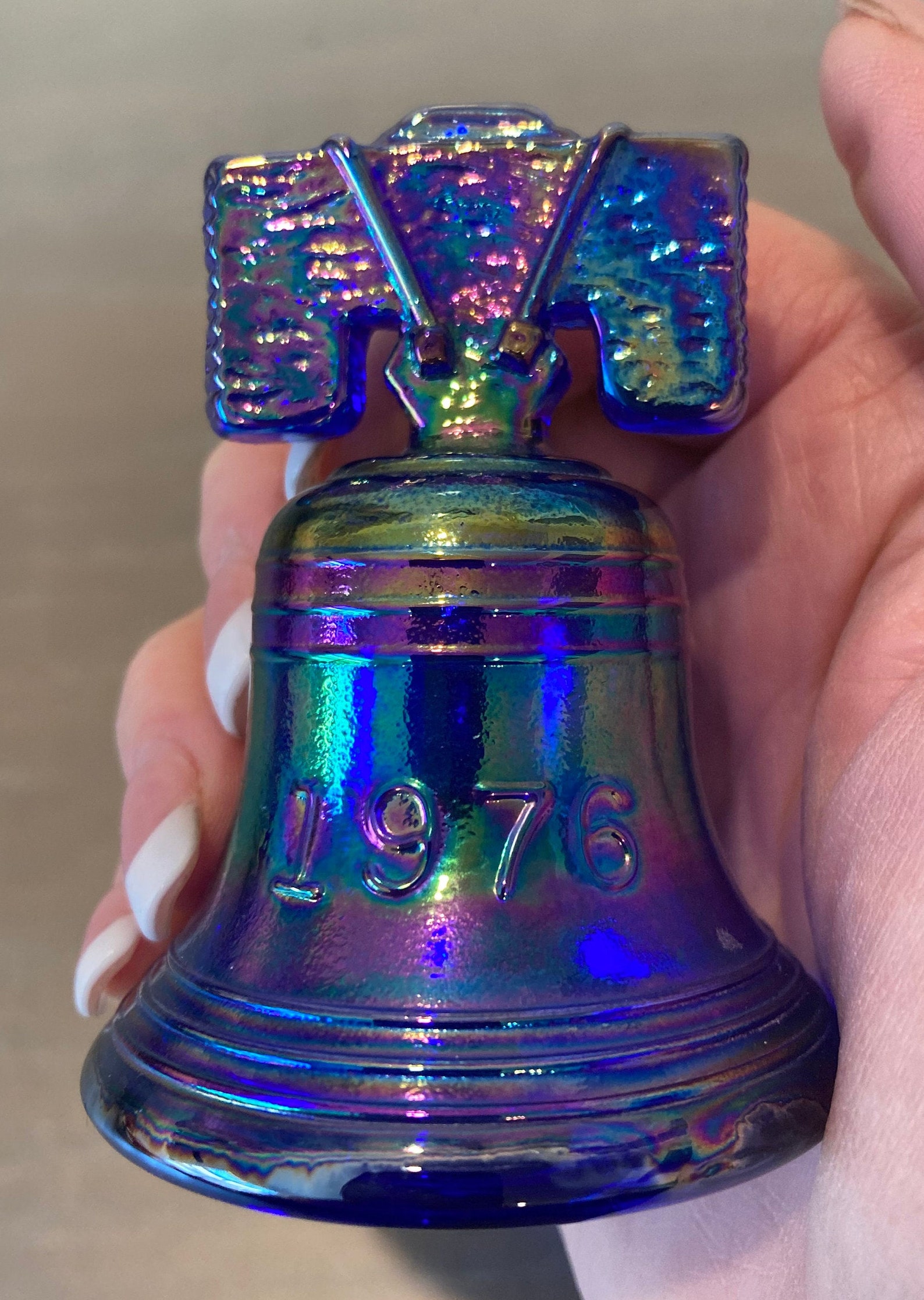 Joe St Claire Patriotic Paperweight Vintage Iridescent Blue - Etsy