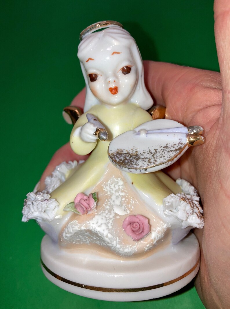 Vintage Lefton Angel Artist, Lefton Spaghetti Angel Figure, Japan Angel ...
