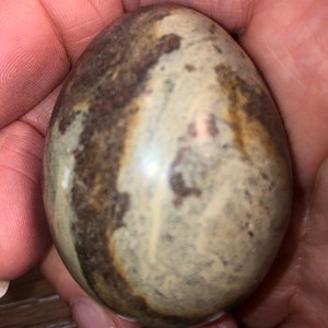 Stone Egg Brown Beige, Hand Cut and Polished Rock Egg, Natural Stone ...