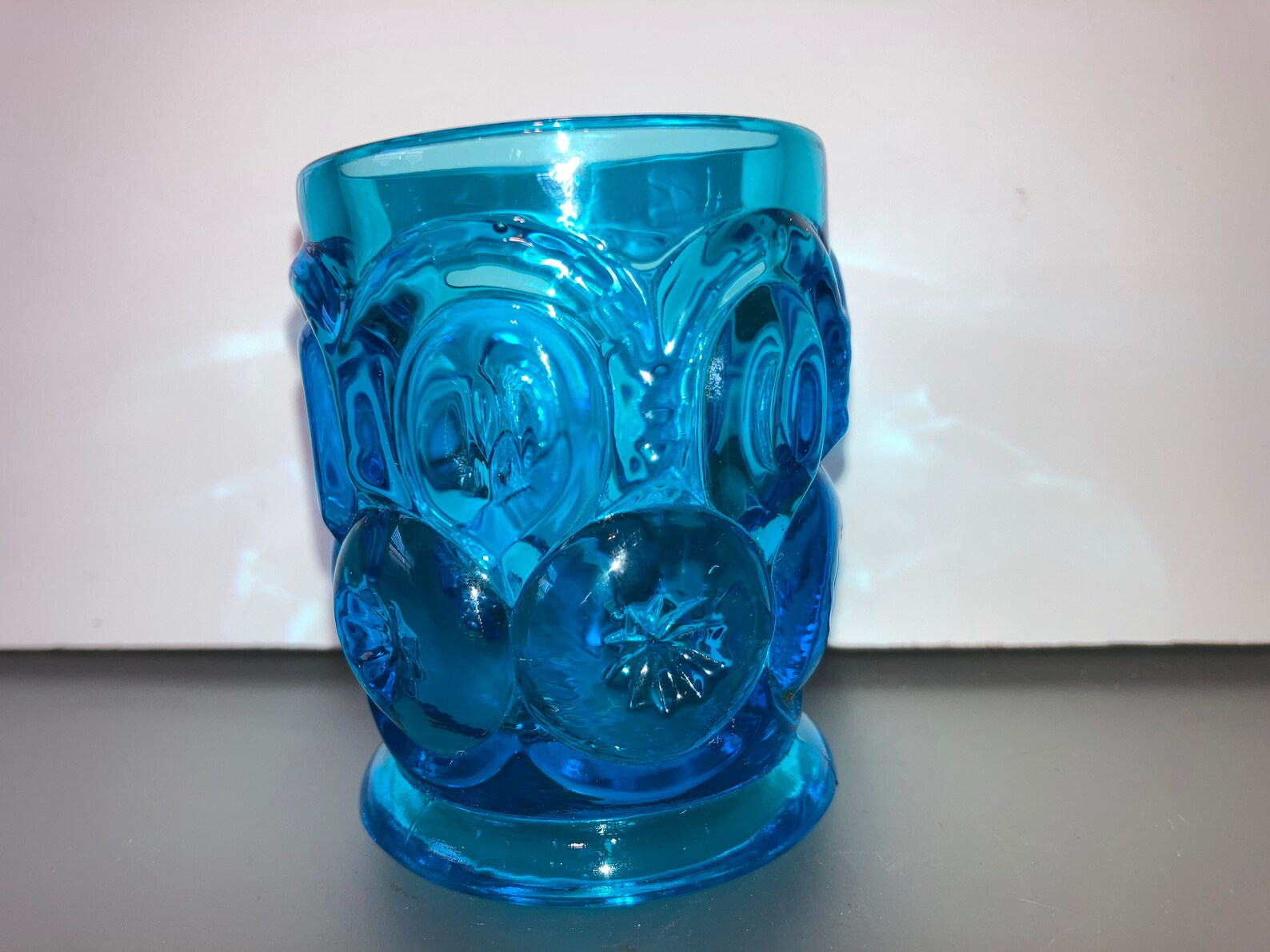 Vintage LE Smith Blue Glass Toothpick Moon and Stars Colonial - Etsy