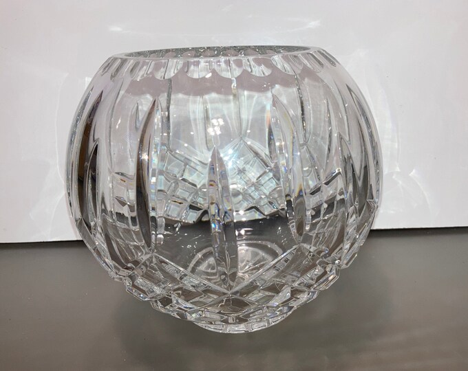 Vintage Crystal Rose Bowl, Large Crystal Rose Bowl, 6 1/2 Tall Rose ...