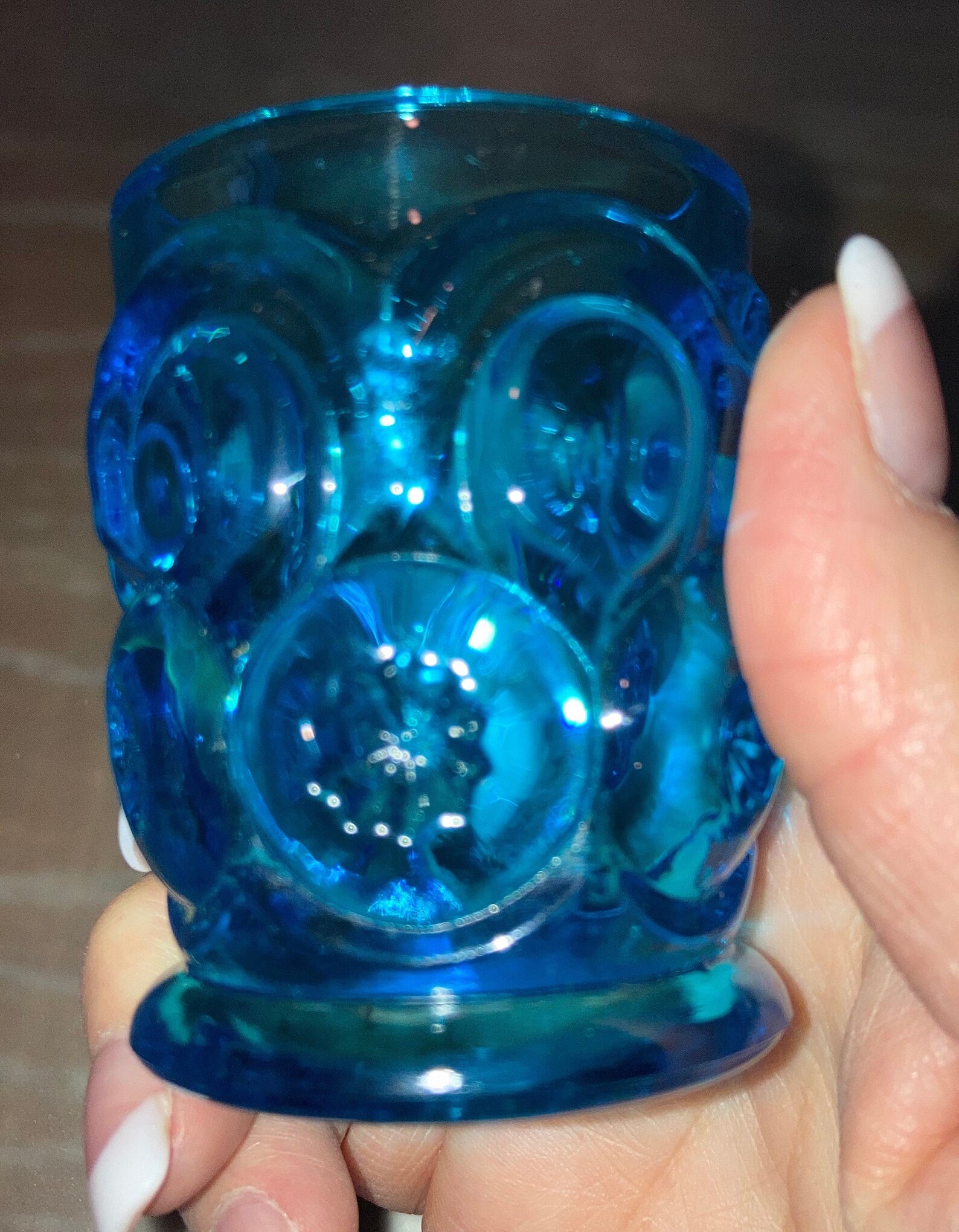 Vintage LE Smith Blue Glass Toothpick Moon and Stars Colonial - Etsy